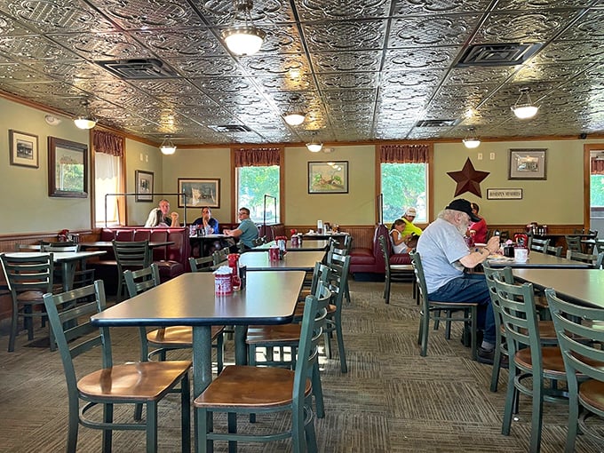 Where locals gather to solve the world's problems over eggs and toast. The real town hall of small-town America.