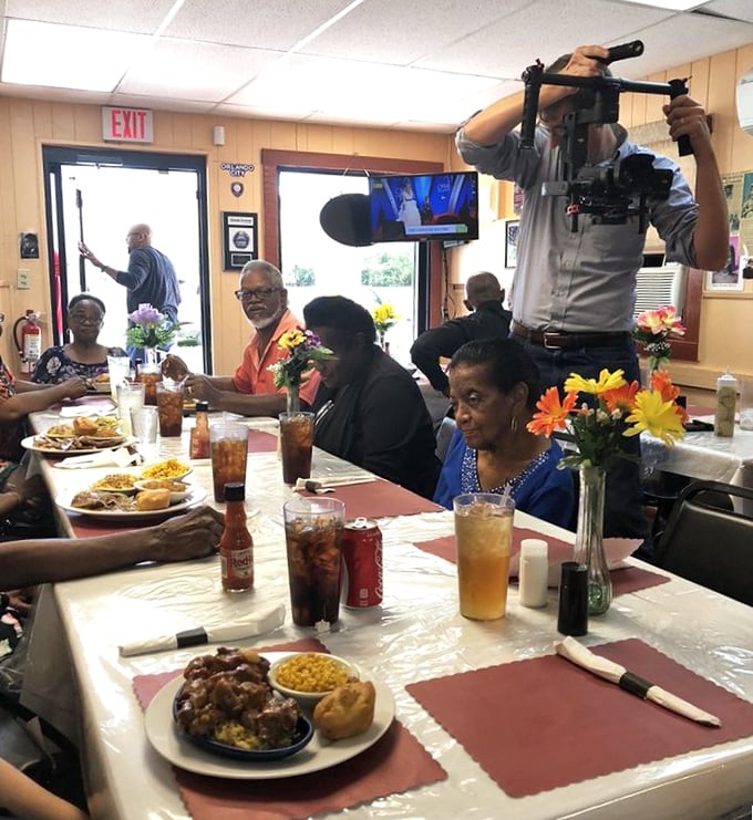 The dining room at Nikki's Place &ndash; where cameras occasionally show up because food this authentic can't stay secret forever.