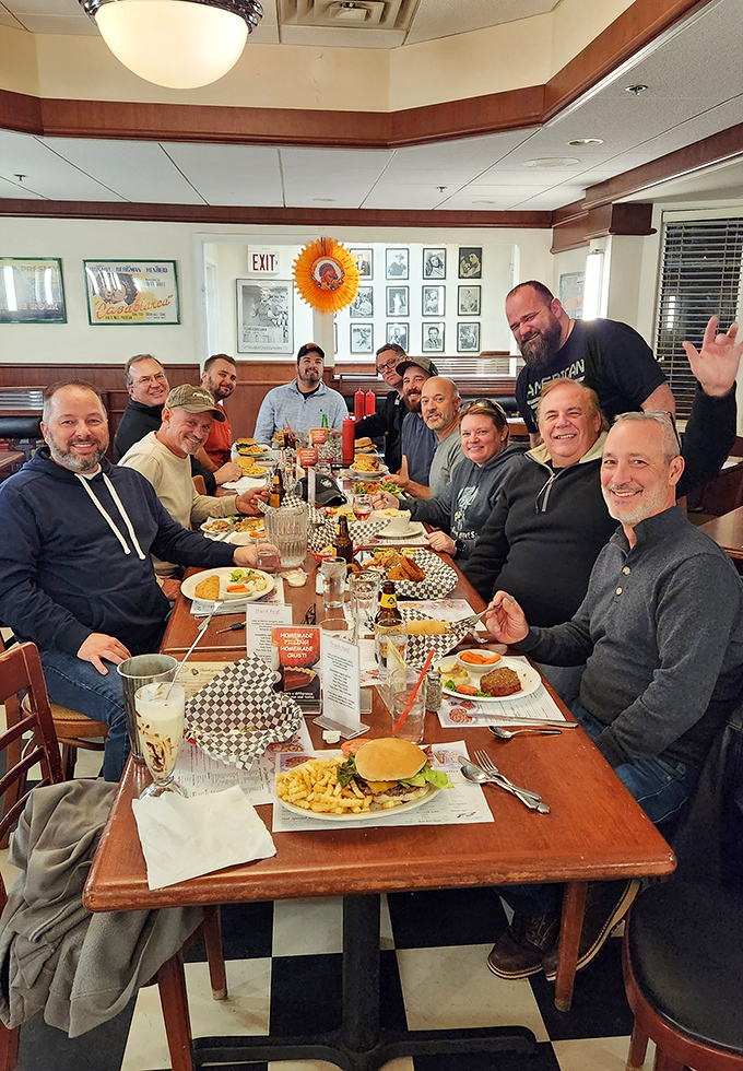 Great food brings people together. This table of friends knows the secret: calories don't count when you're making memories.