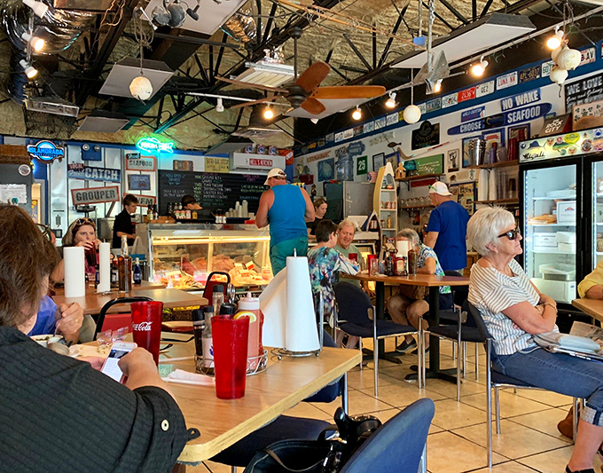 The bustling dining room hums with the universal language of "mmm" as locals and tourists unite in seafood appreciation.