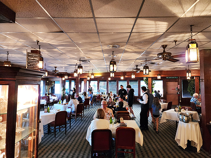 The dining room hums with the universal language of good food&mdash;satisfied murmurs, occasional gasps of delight, and the strategic silence of serious eating.