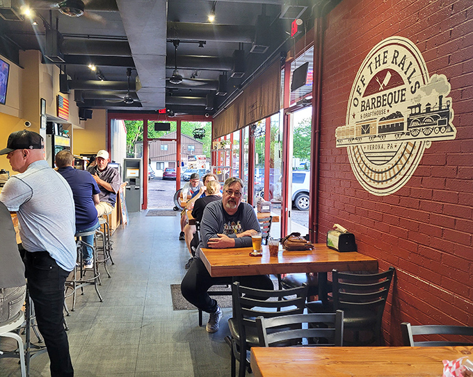 The restaurant's interior has that "everybody knows your name" vibe, minus the Boston accent but with much better food.