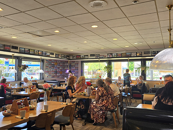 Morning light streams through windows as diners settle in for the ritual of good food and better conversation at Eddie's.