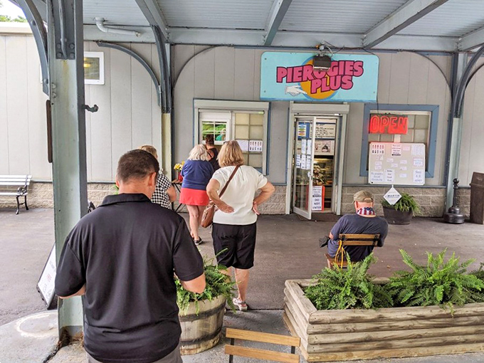 The line forms early at this McKees Rocks institution. These patient pilgrims know that good things come to those who wait.