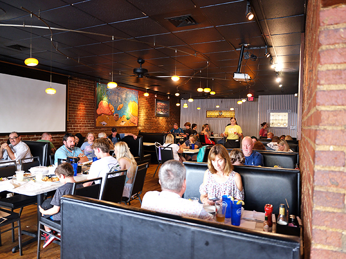 The dining room buzzes with the energy of people making memories over meals worth talking about tomorrow.