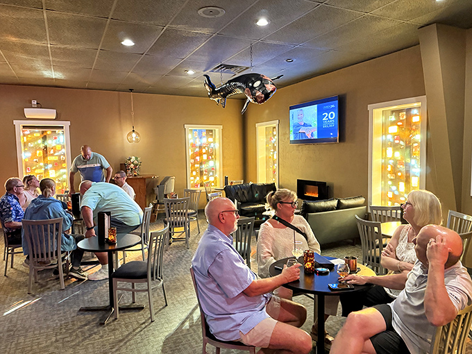 The lounge area offers the perfect pre-dinner ritual&mdash;cocktails, conversation, and the comfortable buzz of Wisconsin hospitality.