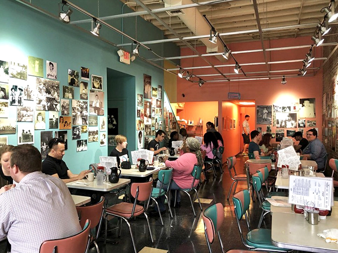 Fellow diners become your breakfast congregation, united in the pursuit of the perfect hotcake-to-syrup ratio.