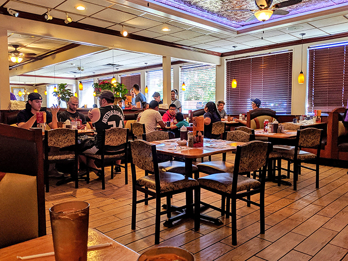 A bustling dining room where strangers become neighbors and everyone shares one common religion: the worship of good food.