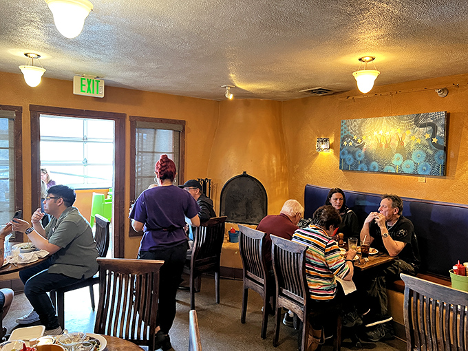 The true measure of a beloved local spot? When diners are too busy enjoying their food to notice you noticing them.