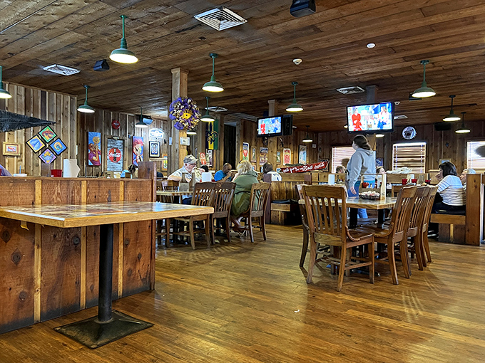 Where locals gather to debate important matters&mdash;like whether today's crawfish are spicier than yesterday's. Community around the table.