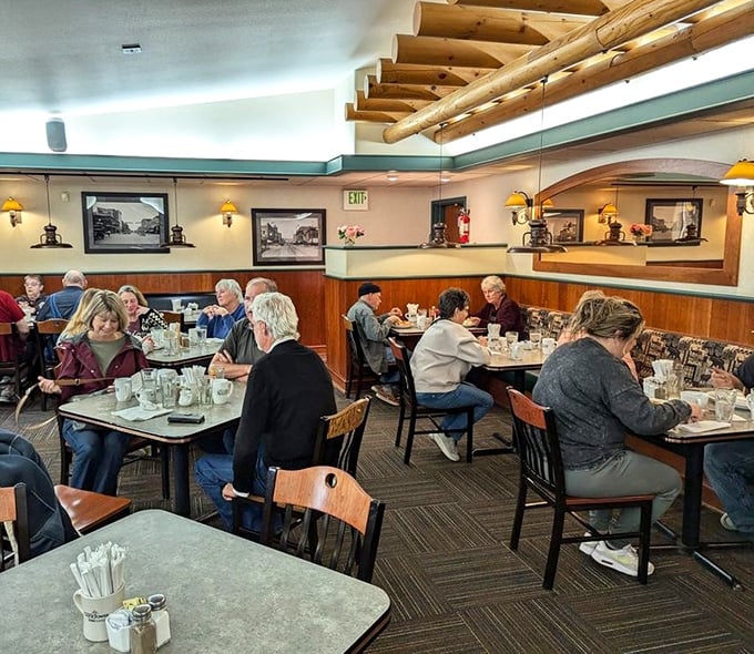 The dining room hums with the satisfied murmurs of regulars who've turned breakfast outings into a cherished ritual.