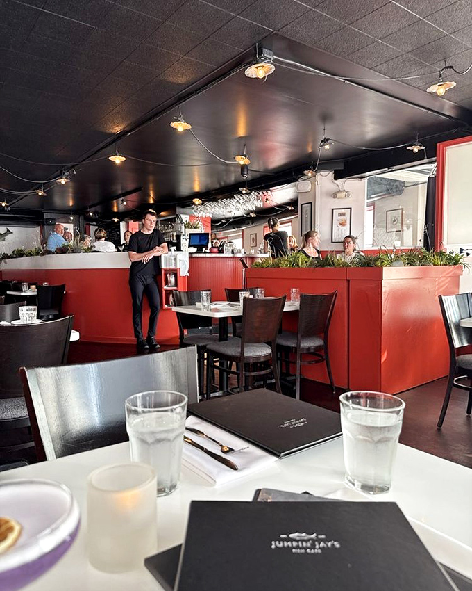 Where seafood dreams come true and calories don't count. The dining room's warm ambiance makes every meal feel like a special occasion.