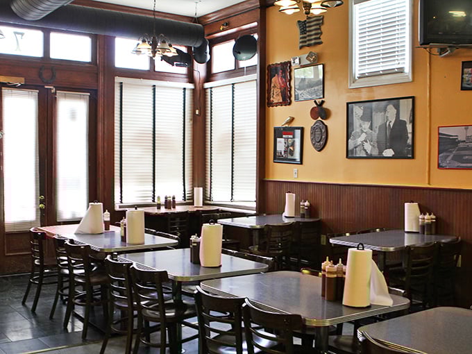 The dining area's warm wood tones and classic barbecue joint aesthetic tell you to settle in&mdash;memorable meals don't need fancy surroundings, just honest food and good company.