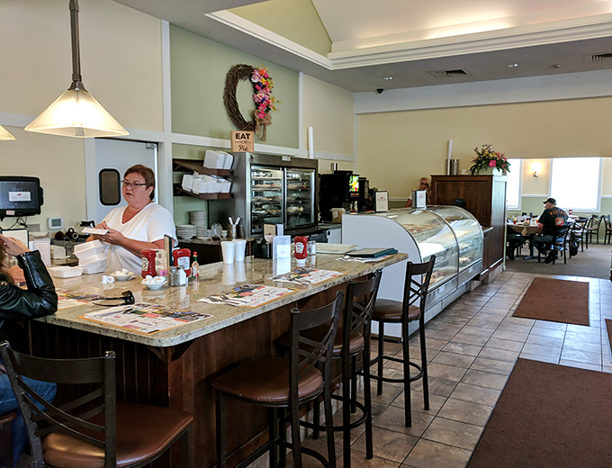 Where the magic happens &ndash; counter seating that offers front-row tickets to the delicious show that is Bingham's daily service.