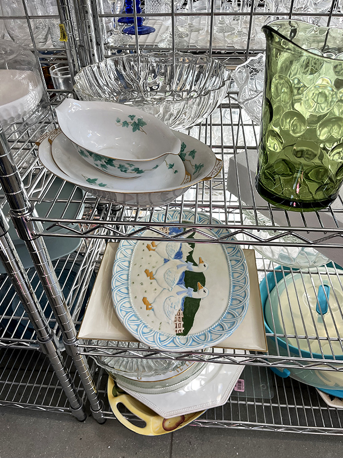 Fine china mingles with everyday plates in this dishware democracy. That perfect serving platter for Thanksgiving might cost less than the turkey.