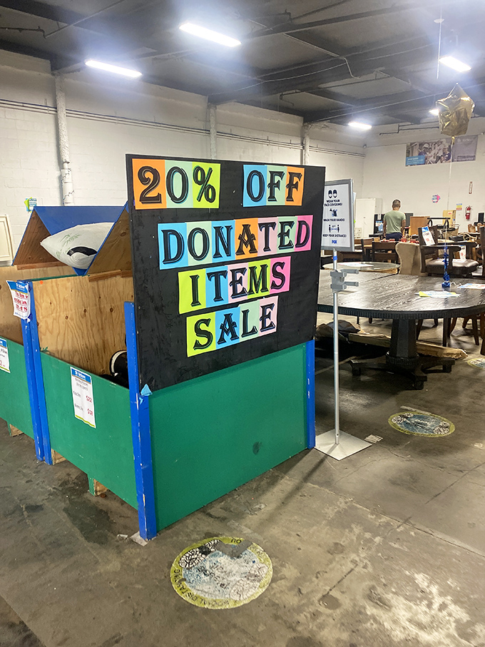 The handmade sale sign promises an additional 20% off, as if these treasures weren't already the best deal in Los Angeles.