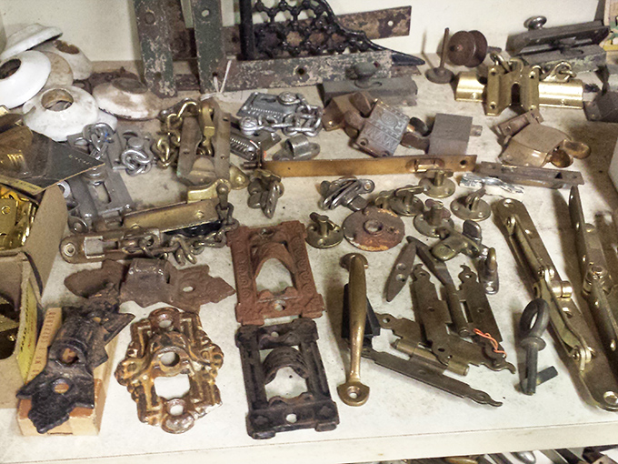 Hardware poetry&mdash;these rusty beauties once secured the doors and drawers of America's homes, now ready for their second act.