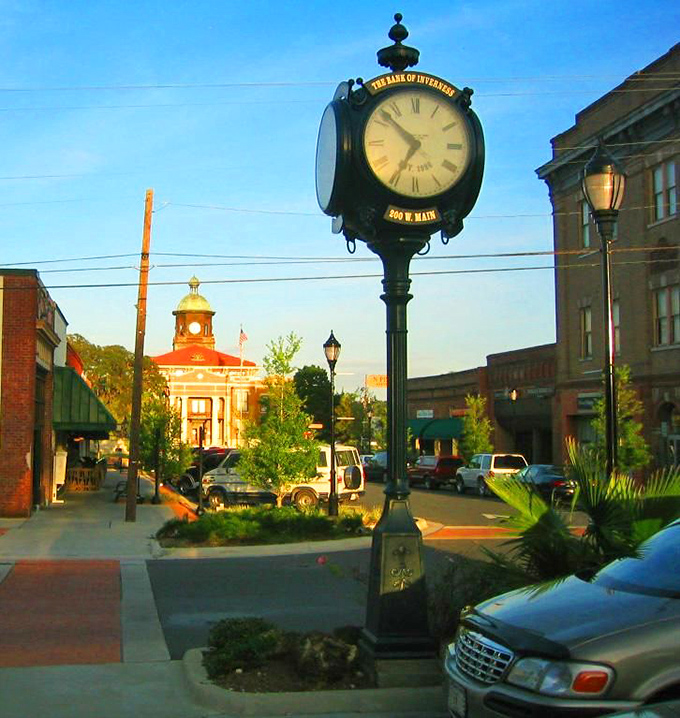 The town clock stands sentinel over Main Street, marking time in a place where nobody's in a hurry &ndash; the ultimate luxury in today's frantic world.