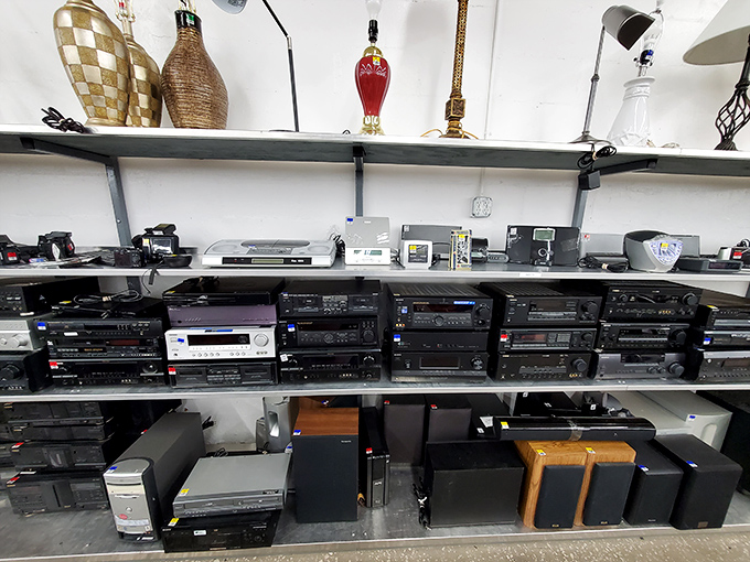 The electronics graveyard where vintage stereos dream of playing one more Fleetwood Mac album. Audiophiles, prepare your testing fingers!