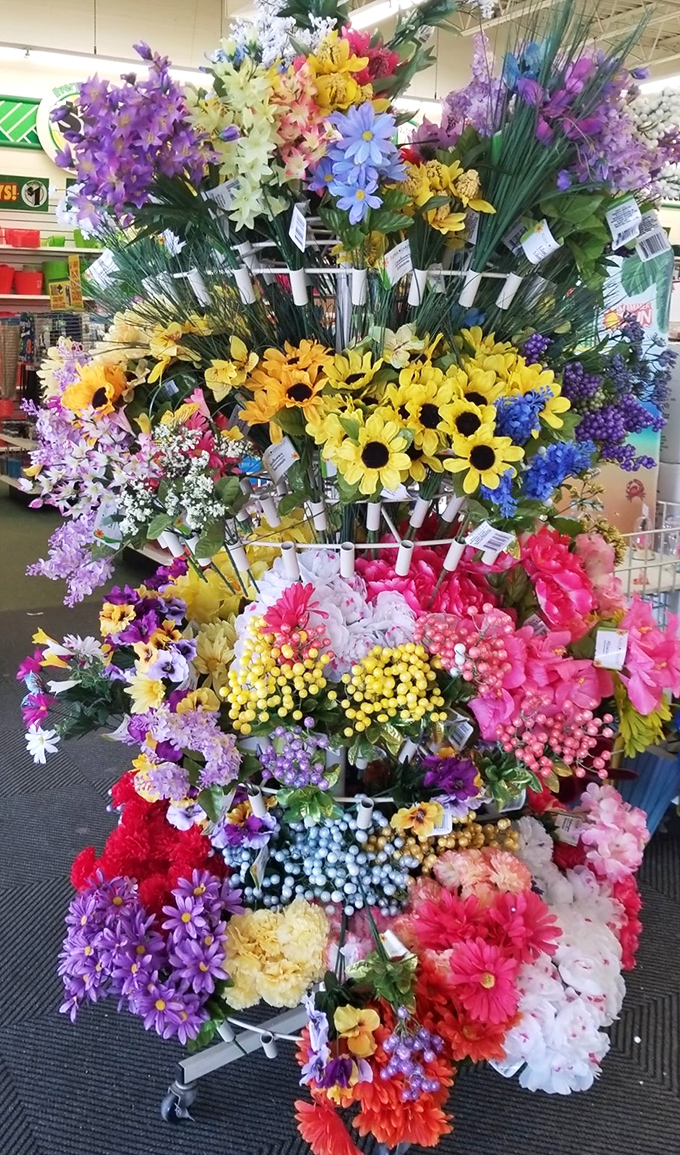 Artificial blooms create a perpetual spring garden, offering Michigan homes a touch of floral cheer regardless of the weather outside.