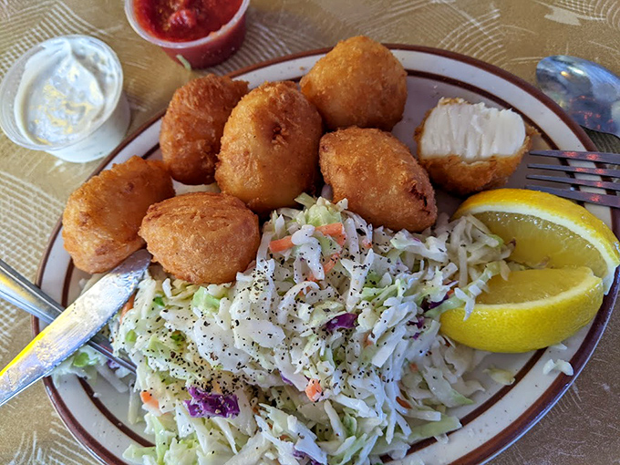 Crispy fried scallops and creamy coleslaw create the perfect textural tango&mdash;comfort food that somehow feels like a special occasion.