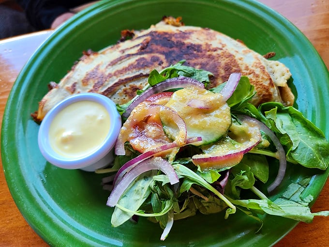 Another frittata that belongs in the Breakfast Hall of Fame. The side salad pretends it's the healthy part of the meal, but we know why we're really here.