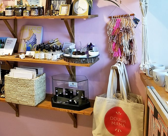 A little retail therapy with your carb therapy? Dough Mama's merchandise corner lets you take the love home.
