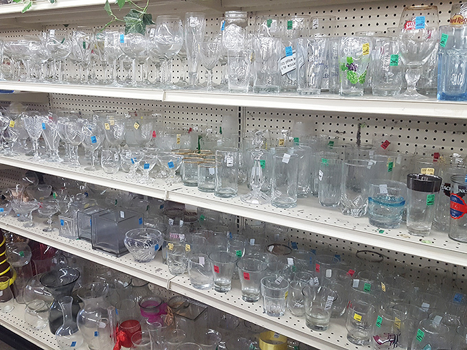 Glassware galore! From wedding toasts to Tuesday night wine sessions, these vessels await their second act of liquid celebration.