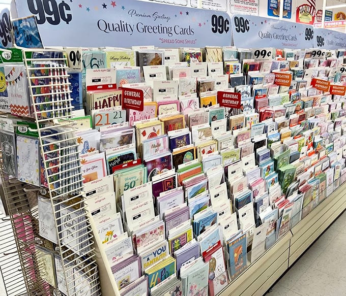 Birthday? Anniversary? Just because? Ollie's greeting card selection offers premium cards for just 99&cent; that would cost $5+ at dedicated card shops.