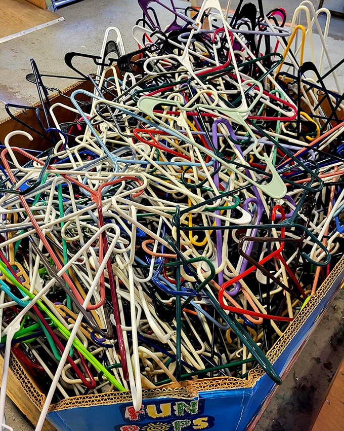 The Great Hanger Mountain of Missouri! A technicolor avalanche of clothing organizers that would make any closet feel inadequate.