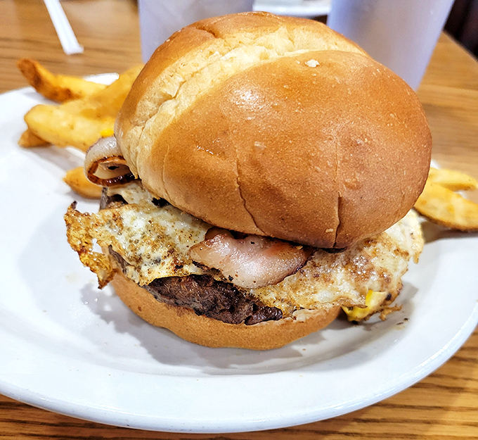 The hangover burger doesn't just satisfy hunger&mdash;it's practically medicinal, with that perfect egg-to-beef ratio that solves all of life's problems. 