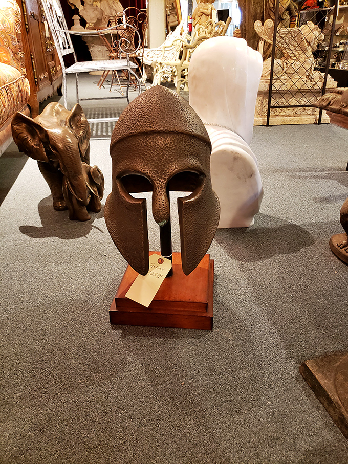 This Spartan helmet replica isn't shouting "This is Sparta!" &ndash; it's whispering "This is perfect for your home office Zoom background."