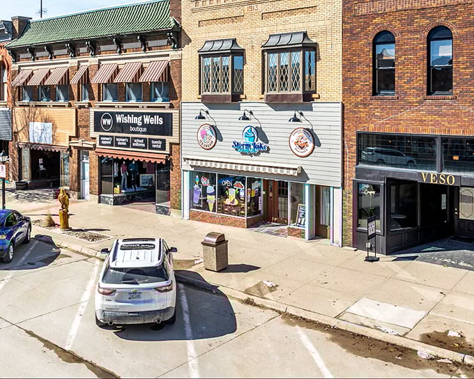 Downtown's historic brick buildings wear their age like a badge of honor, each one a storyteller.