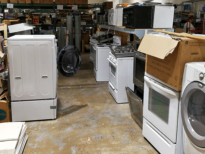 Appliances lined up like soldiers of savings, ready to serve in kitchens across Montgomery County and beyond.