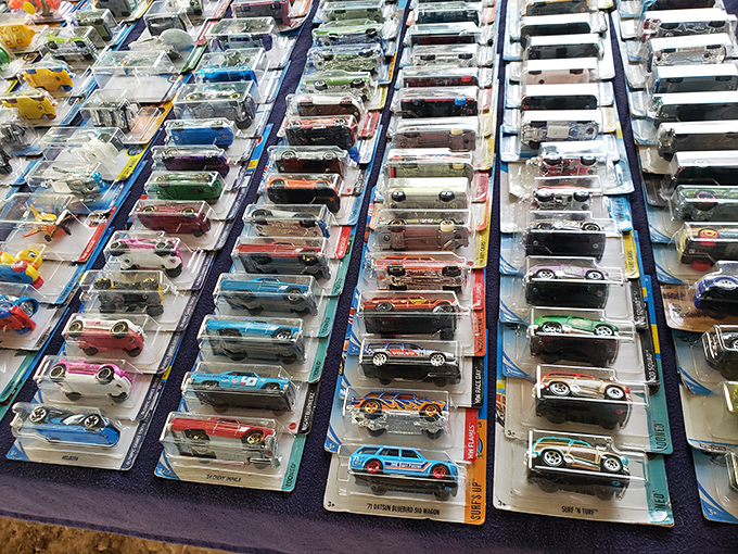 Hot Wheels heaven for collectors young and old. Each tiny car represents both childhood nostalgia and the sports car you'll never have to make payments on.