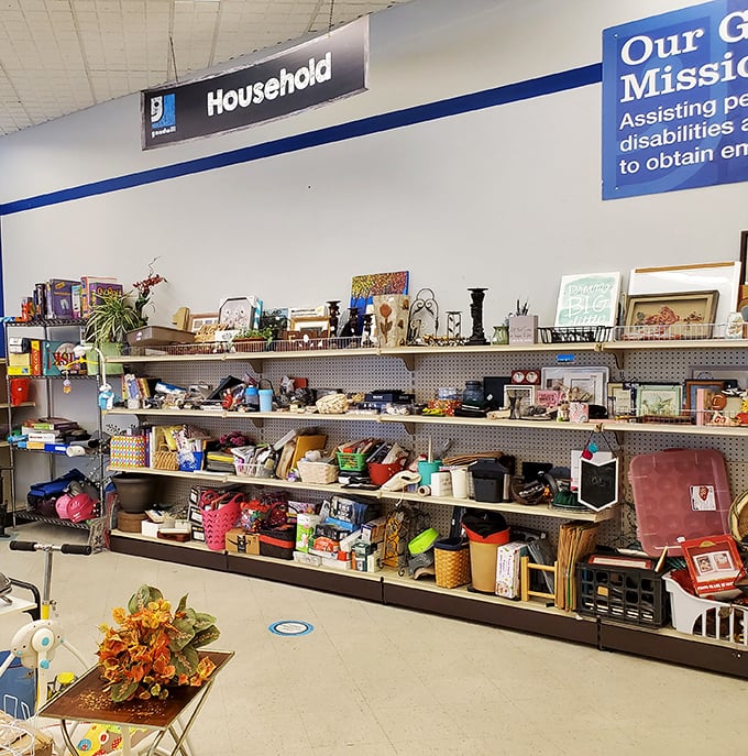 Under the "Household" sign lies a bazaar of domestic possibilities&mdash;each shelf a new opportunity for unexpected charm.