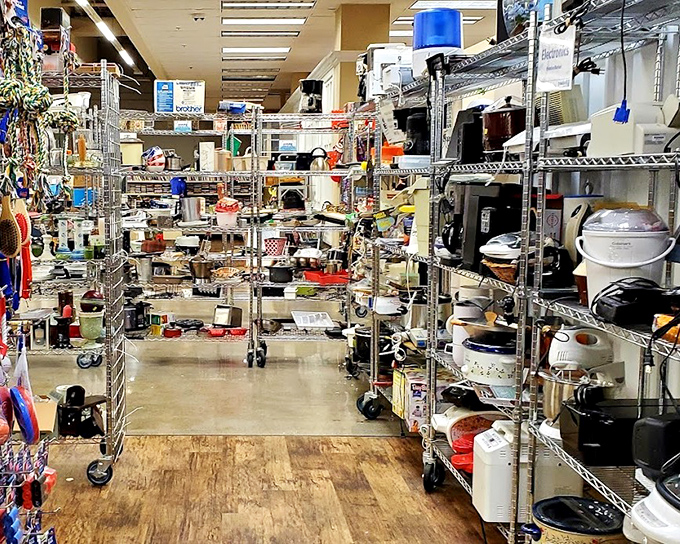 Kitchen gadget heaven or appliance purgatory? This aisle contains everything from bread makers that made exactly one loaf to perfectly good coffee pots.