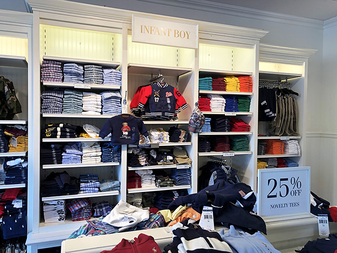 Ralph Lauren's infant boy section offers preppy perfection for the smallest fashionistas, proving it's never too early for classic style.