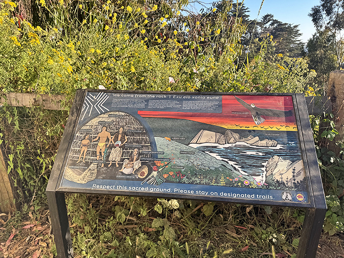 This isn't just any informational marker&mdash;it's a window into the sacred history of this land, reminding us we're merely guests in an ancient story.