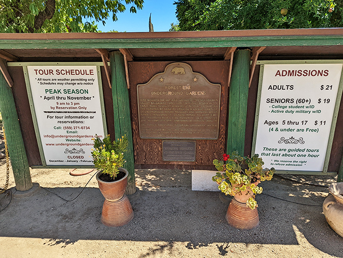 Tour information and admission details welcome visitors to explore this remarkable testament to determination, creativity, and impressive tunnel vision.
