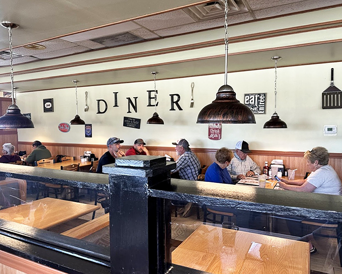 Morning light streams through the windows, illuminating a space where locals gather to start their day right&mdash;with coffee and community.
