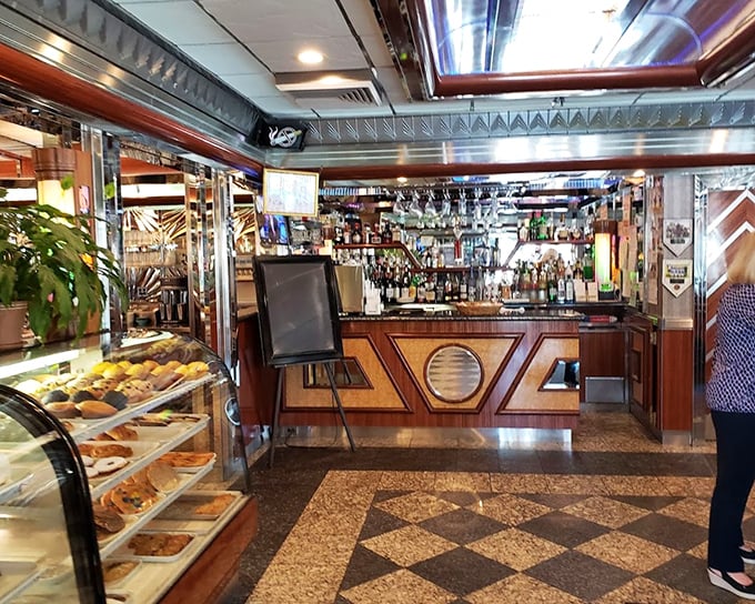 Another view of the diner's interior reveals the counter where countless coffee cups have found temporary homes between refills.