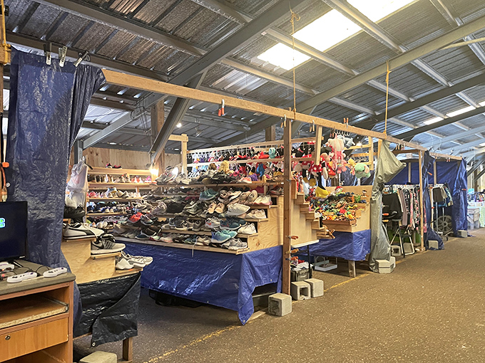 Shoes upon shoes upon more shoes! This vendor has solved the eternal question: "But what will I wear with that outfit I haven't bought yet?"