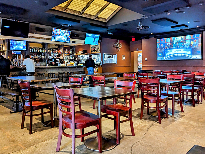 Where barbecue dreams come to life—wooden tables, comfortable chairs, and an atmosphere that says "stay awhile, friend."