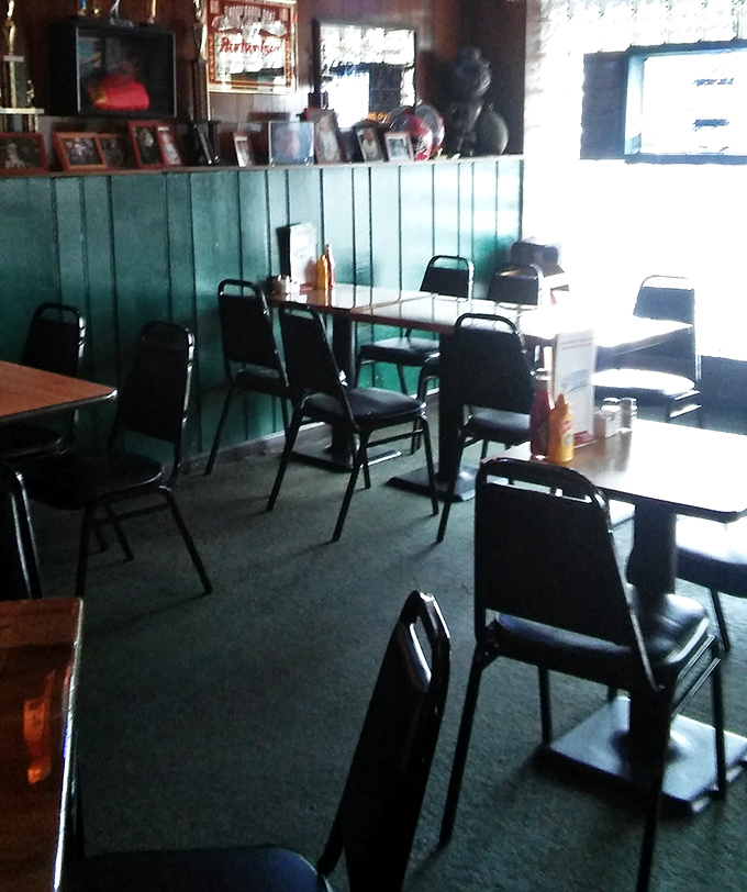 The dining area has that lived-in comfort of your favorite recliner&mdash;not fancy, but exactly where you want to be.