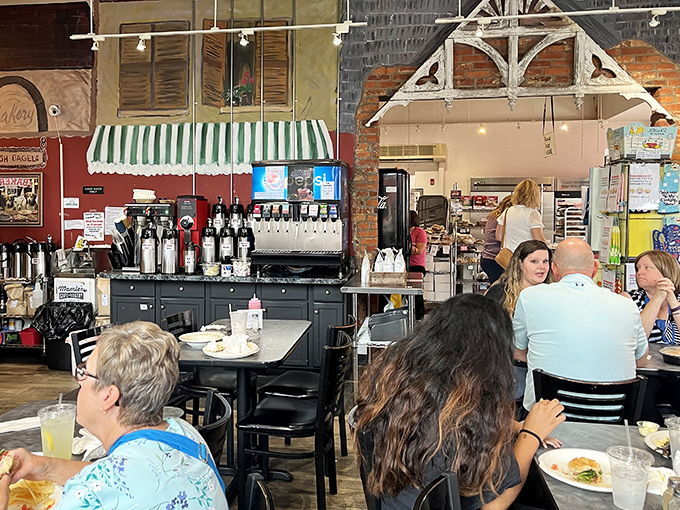 Where exposed brick meets comfort food&mdash;Mamie's interior blends rustic charm with the promise of meals that make you want to hug your server.