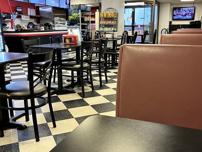 The dining area has that perfect deli vibe&mdash;unpretentious enough for a quick bite, comfortable enough to linger over coffee and conversation.