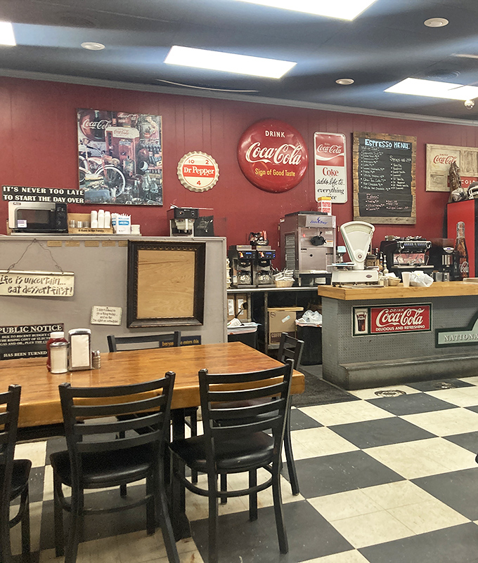 Classic black and white checkered floors and wooden tables&mdash;the timeless stage where breakfast dreams come true daily.