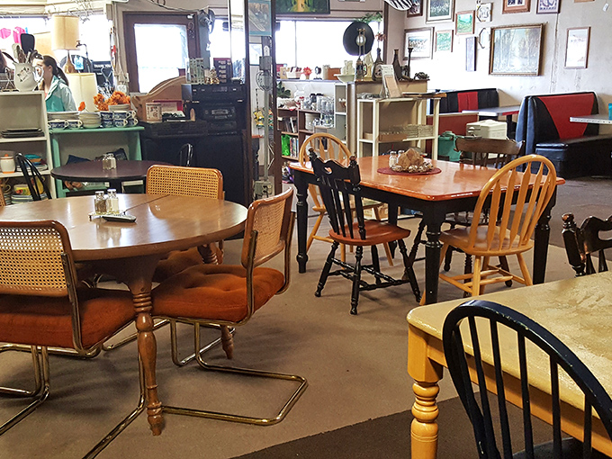 Mismatched chairs and eclectic tables create the perfect backdrop for breakfast memories. This isn't Instagram-engineered coziness&mdash;it's the real deal, decades in the making.