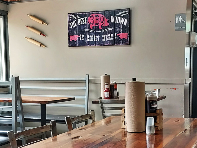 A sign that speaks the truth &ndash; when you've found the best BBQ in town, why would you go anywhere else?